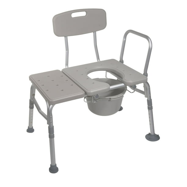 Drive Medical Combination Plastic Transfer Bench with Commode Opening ...