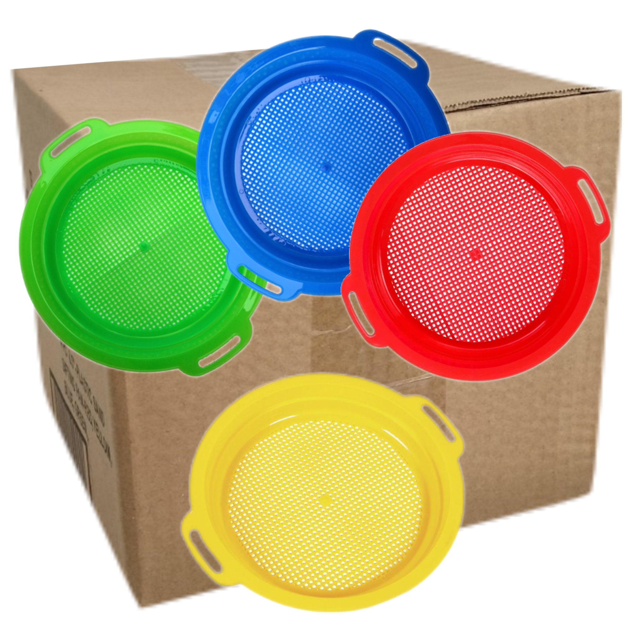 Box of 24 Sand Sieves | Plastic Sand Sifting Pans in Mesh - Walmart.com