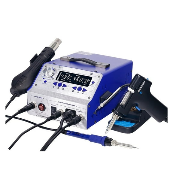 858D Hot Air Rework Station, 700W 110V SMD Soldering Station with 3 Air ...