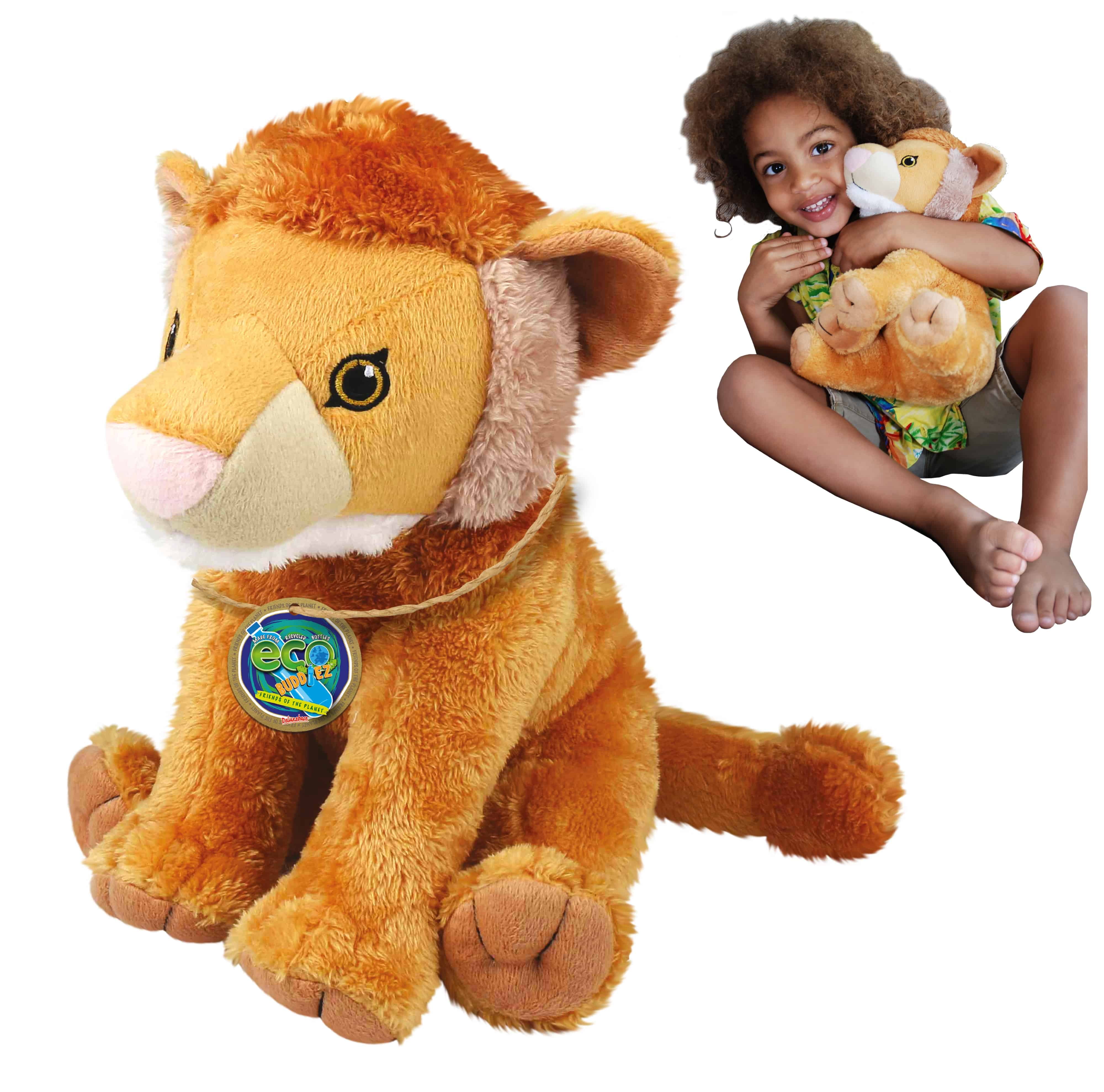 EcoBuddiez - Lion from Deluxebase. Large 12 inch Soft Plush Toy made ...