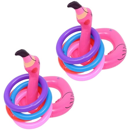 Beimoru 2 Sets Pool Ring Toss Game Set Inflatable Flamingo Pool Party ...