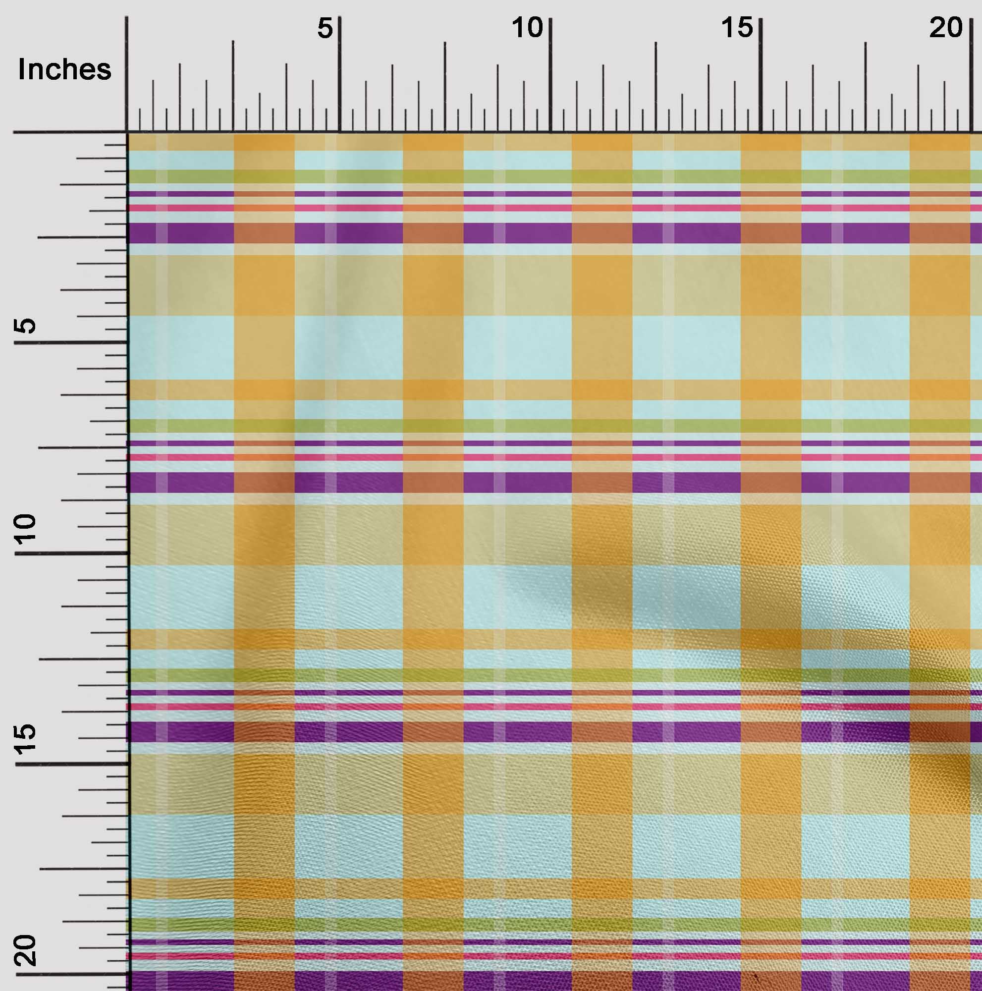 oneOone Cotton Cambric Baby Blue Fabric Madras Check Diy Clothing ...
