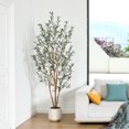 DR.Planzen Artificial Plants, 7ft Fake Olive Tree with Oval White ...