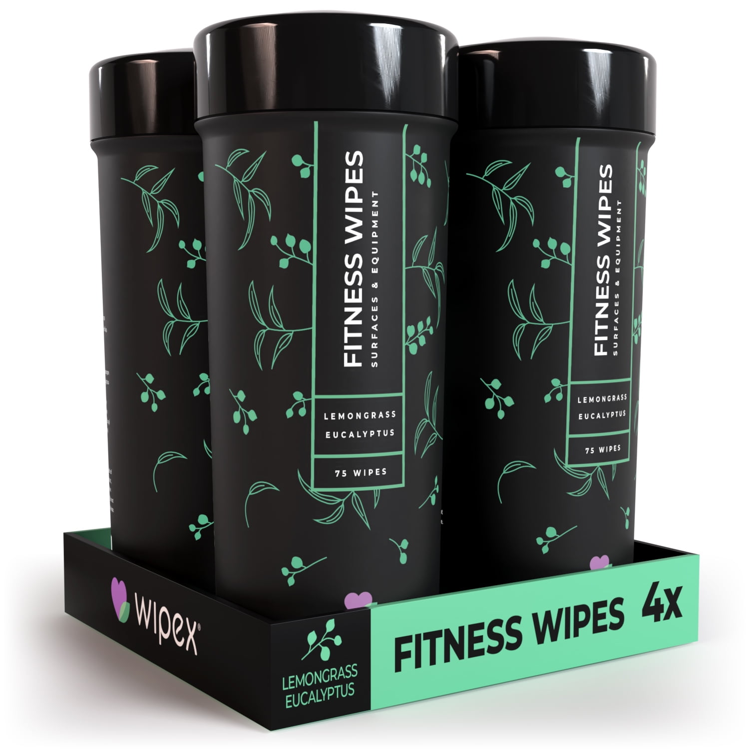 Wipex Natural Gym & Fitness Equipment Wipes - Lemongrass, Eucalyptus ...