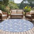 Blue Dreamy Elephant Round Rugs for Living Room 5ft Cartoon Animal ...