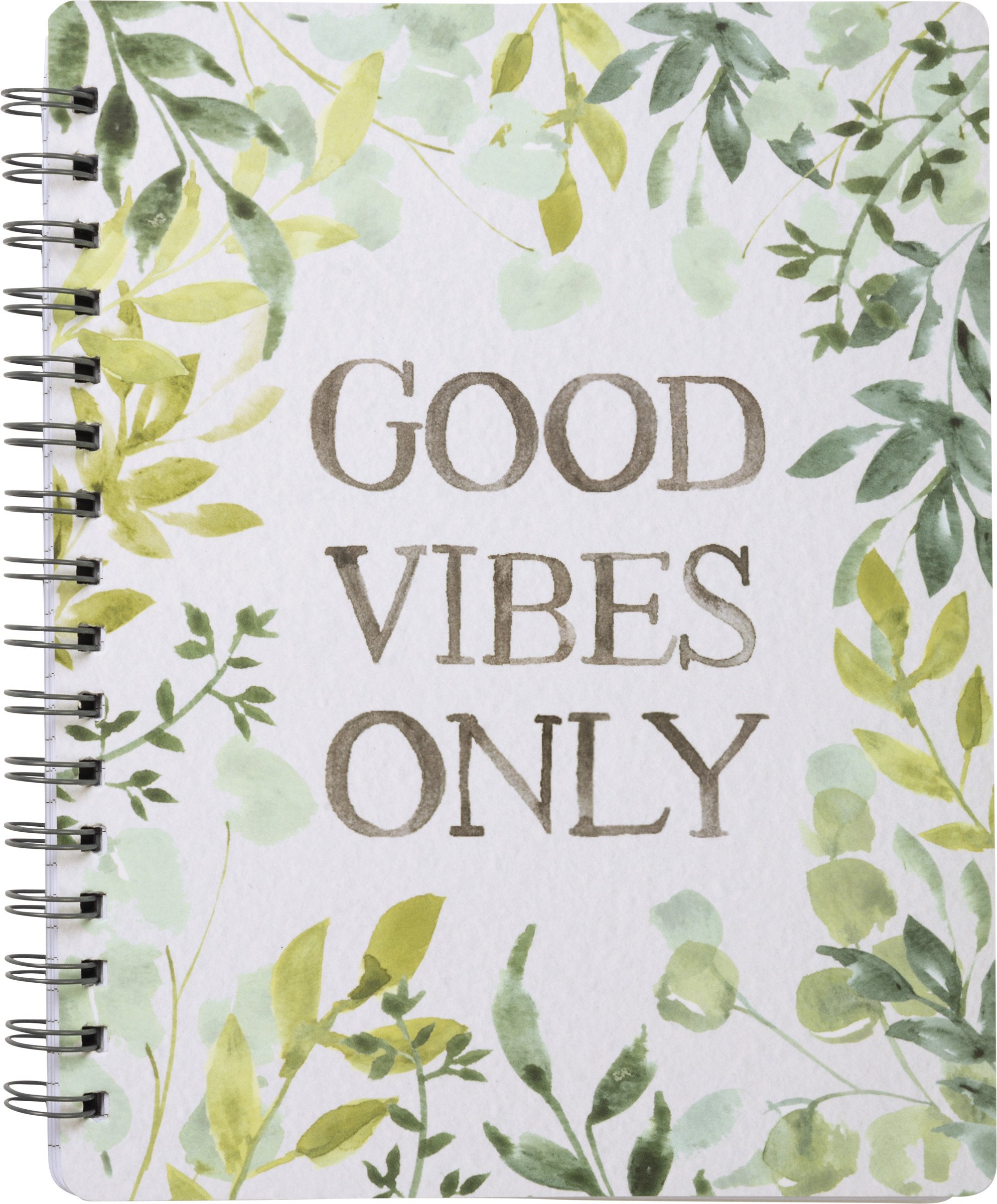 Primitives by Kathy Good Vibes Only Botanical Spiral Notebook | Art on ...
