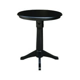 30" Round Solid Wood Counter Height Pedestal Dining Table in Black by ...