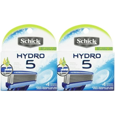 Schick Hydro 5-Blade Razor Refill, 4 Ct, For Dry Skin, Five Refill ...