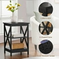3 Tier Sofa Side End Table with Shelf, X Shape Chair Side Coffee Snack ...