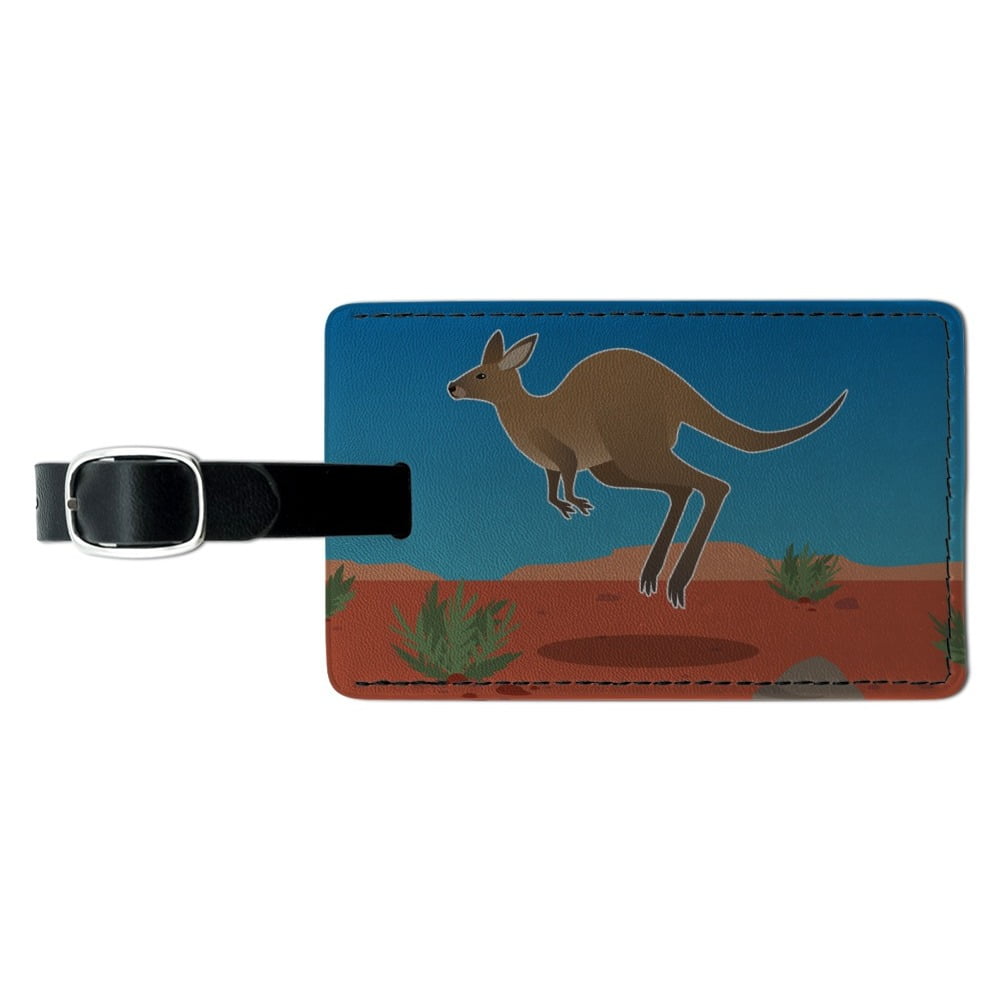 Kangaroo Hopping in the Australian Outback Rectangle Leather Luggage ...