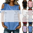 Byworldtasic Women's Cold Shoulder Ruffle Blouse Casual Round Neck ...