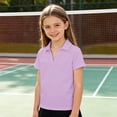 Byoo Tween Girls V-Neck Short Sleeve Polo Shirt Casual Solid Color ...