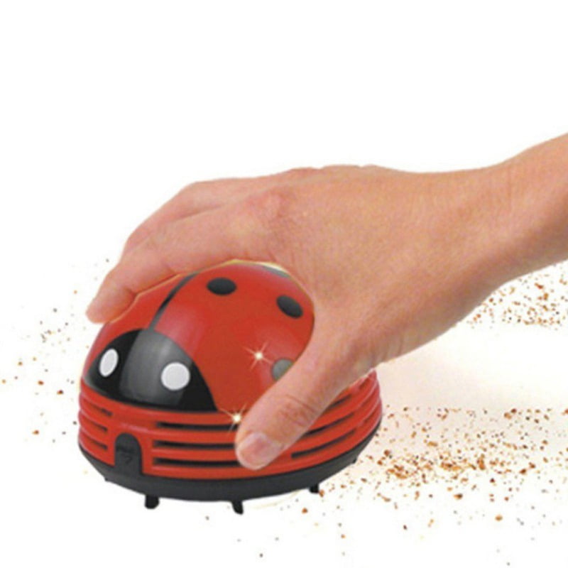 Mini Beetles Ladybug Shape Desk Table Corner Dust Vacuum Dirt Cleaner ...