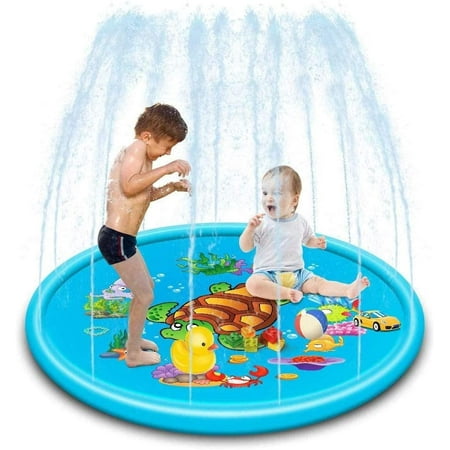 Splash Pad, Inflatable Sprinkling and Splash Play Water Mat, Fountain ...