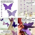 Efavormart 2 Pack | 9ft Purple 3D Paper Butterfly String Banners ...