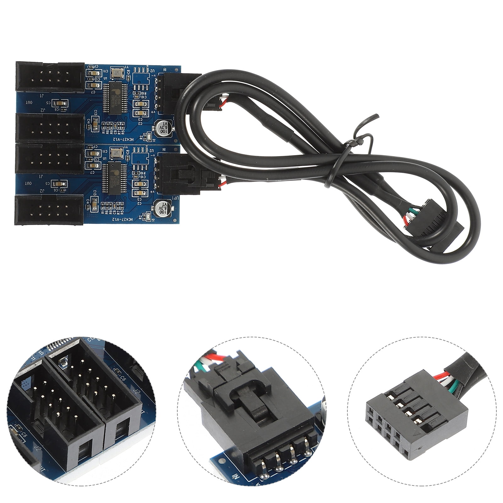 OULII USB 2.0 USB Header Extension Splitter Adapter Pin Hub for Port ...