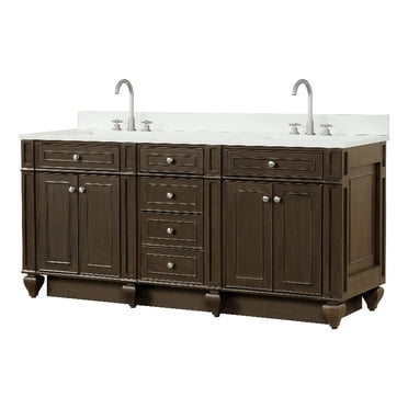 Design Element Bryson 72" Reclaimed Wood Vanity Base Only in Walnut ...