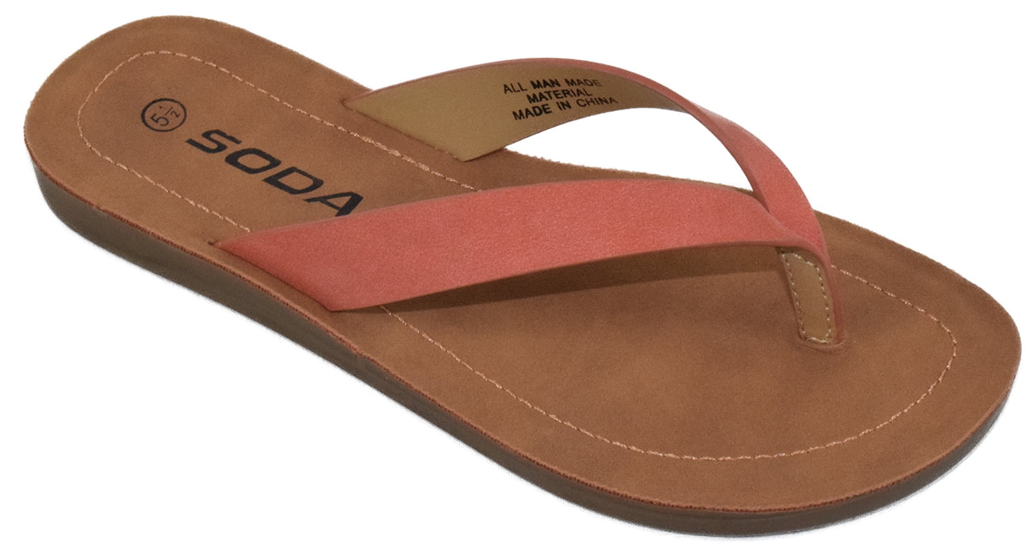 Soda Shoes Women Flip Flops Basic Plain Slippers Thongs Sandals Strap ...