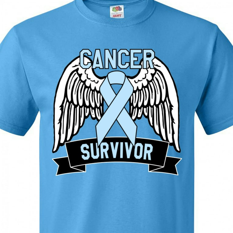 Blue Cancer Ribbon With Wings