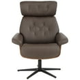 BenchMaster Melia Chocolate Tufted Faux Leather Swivel Recliner and ...