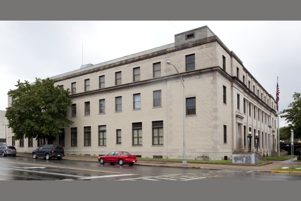 Print: Exterior, Alexander Pirnie Federal Building, Utica, New York ...