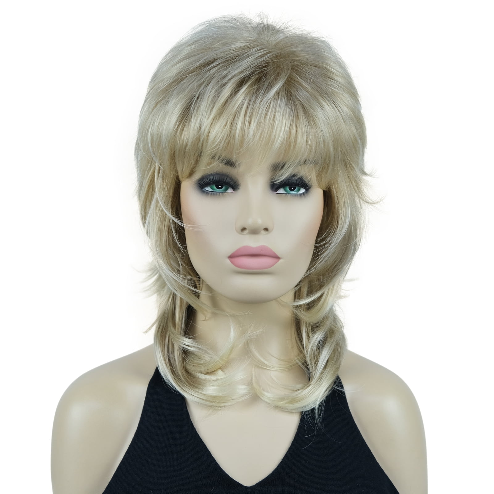 Lydell Long Shaggy Layered wig, Natural Straight Wavy Shags Wig, Soft ...