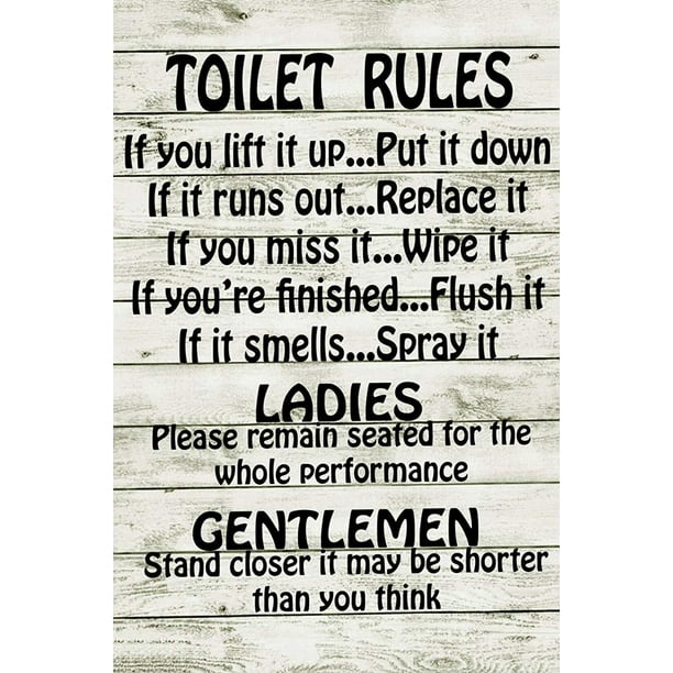 Restroom Warning Metal Tin Sign Toilet Rules Retro Poster Bathroom WC ...