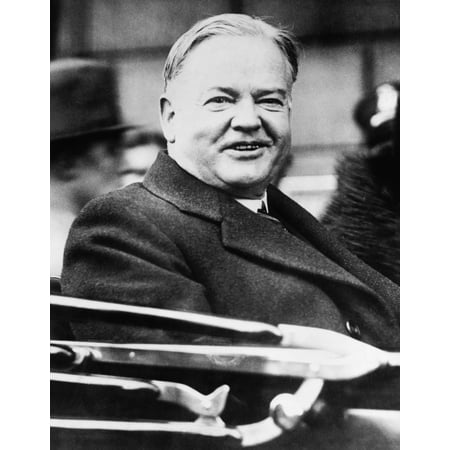 President Herbert Hoover Smiling From An Open Car As He Attended The ...