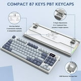 RK86 RGB 75% Gasket Mechanical Keyboard with Knob&OLED Display,Bt5.0/2 ...