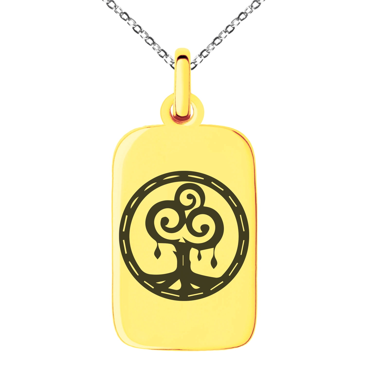 Stainless Steel Nature Magic Rune Engraved Small Rectangle Dog Tag ...