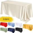12pcs 57"x102" Satin Tablecloth, Rectangular Bright Color Smooth Fabric ...