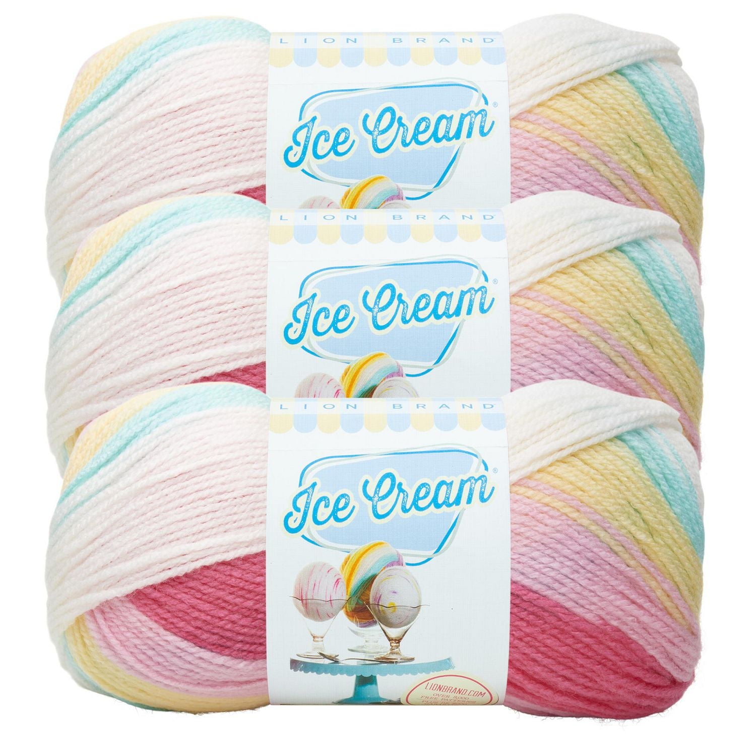 Click here for Lion Brand Ice Cream Tutti Frutti Yarn #3 Light/Dk... prices