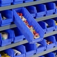 Global Industrial 7 Shelf Steel Shelving, 48 Blue Plastic Bins ...