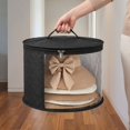 2 Pack Large Hat Storage Boxes – Foldable Round Cowboy Hat Organizer ...