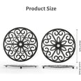 2 Pack Decorative Round Flower Trivets - 7 Inch Iron Pot Pads, Black ...