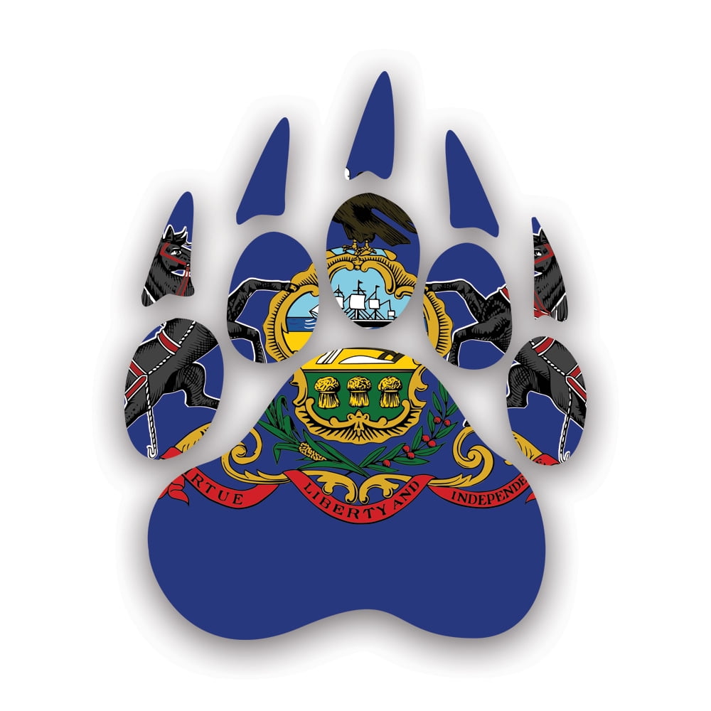 Pennsylvania State Bear Print Shaped Sticker Decal - Self Adhesive ...