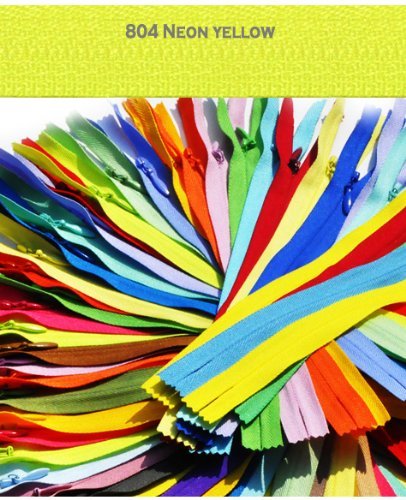 9" Unique Invisible Zipper Neon Yellow (Special) YKK Conceal Zipper ...
