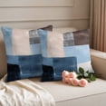 Abstract Color Stitching Outdoor Throw Pillow Covers Set of 2, Black ...