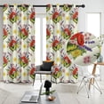 Butterfly and Flower Red Pattern Blackout Curtains,Triple Weaved Fabric ...