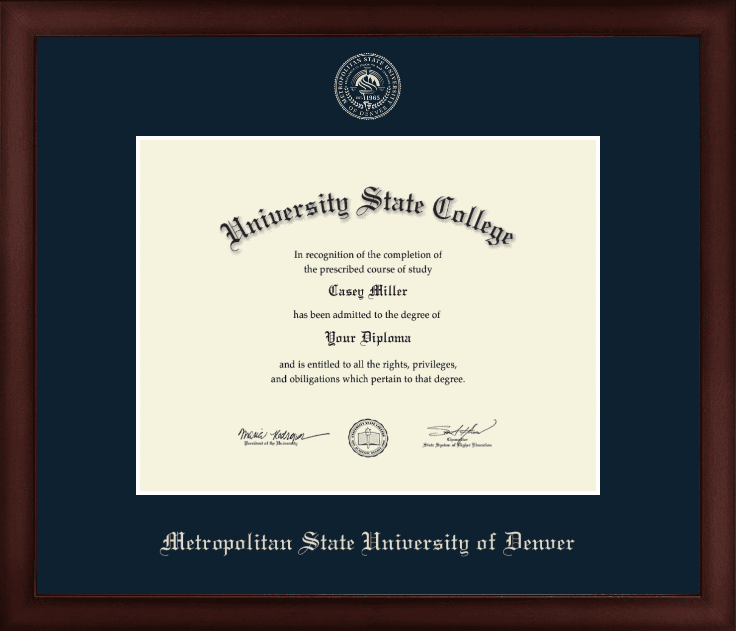 University Of Denver Diploma University Of Denver Diploma Frame