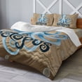 4 Piece Duvet Cover Set Queen, Summer Sea Animals Octopus Soft ...