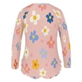 BZSMCE Swimwear Flowers Pink Background Pattern For Long Sleeve One ...