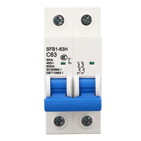 Miniature Circuit Breaker, 2 Pole Circuit Breaker PC Housing 400V Flame ...