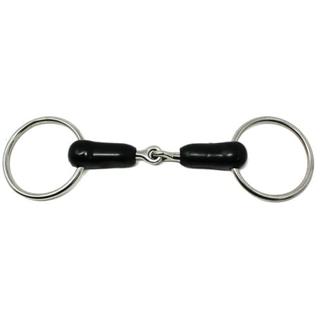 Loose Ring Rubber Comfort 5" Mouth Snaffle Horse Bit Tack Bridle Rodeo ...