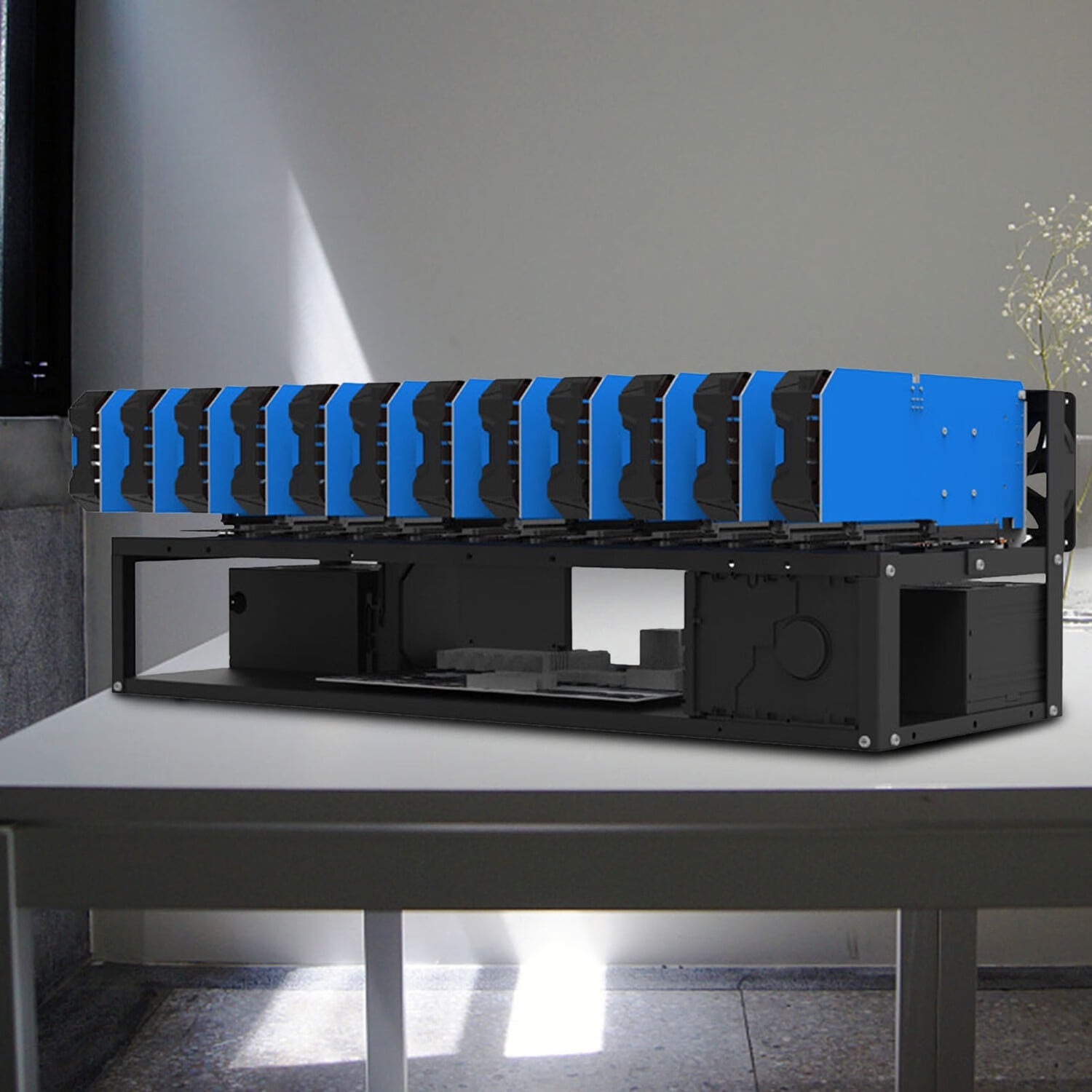 Buy Mining Rig Frame, 6 GPU Steel Open Air Miner Mining Computer Frame ...