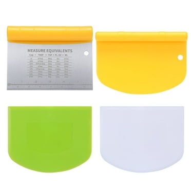 2 in 1 Stainless Steel Dough Scraper & Cutter with Scale - Multipurpose Baking Tool for Cake ...