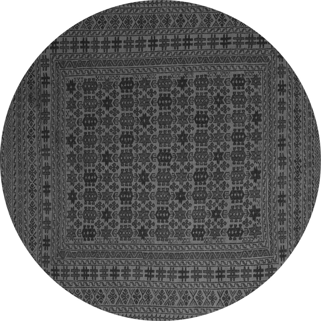Ahgly Company Indoor Round Southwestern Gray Country Area Rugs, 8 ...