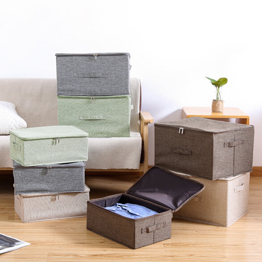 Honrane Folding Storage Box Zipper Lid Clothes Underwear Cabinet Basket ...