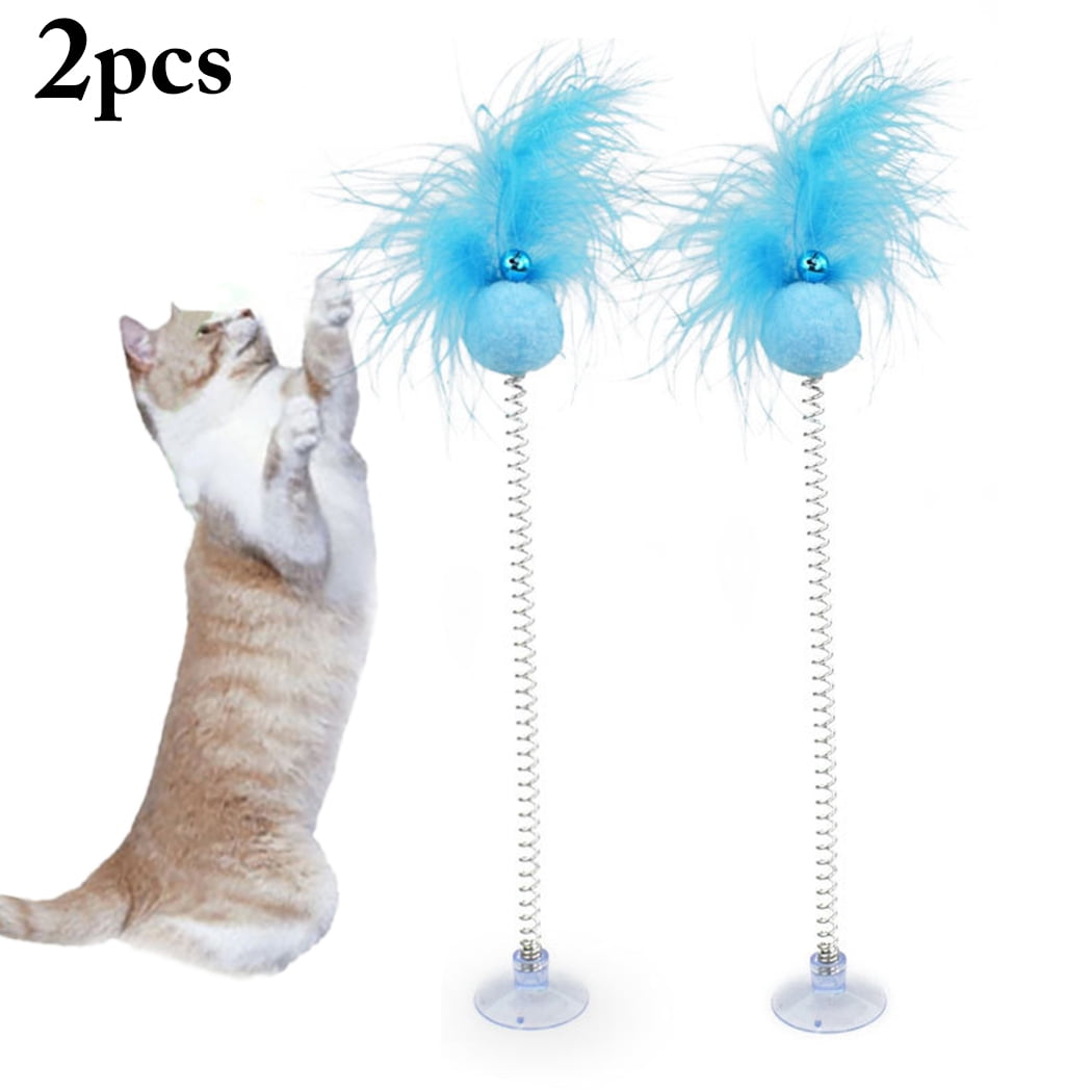 Click here for Nobrand 2pcs Cat Teaser Toy Pompom Bell Faux Feath... prices