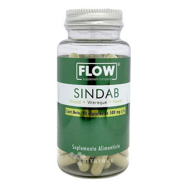 Suplemento FLOW - Sindab con Nopal, Wereque y Neen con 90 cápsulas de ...